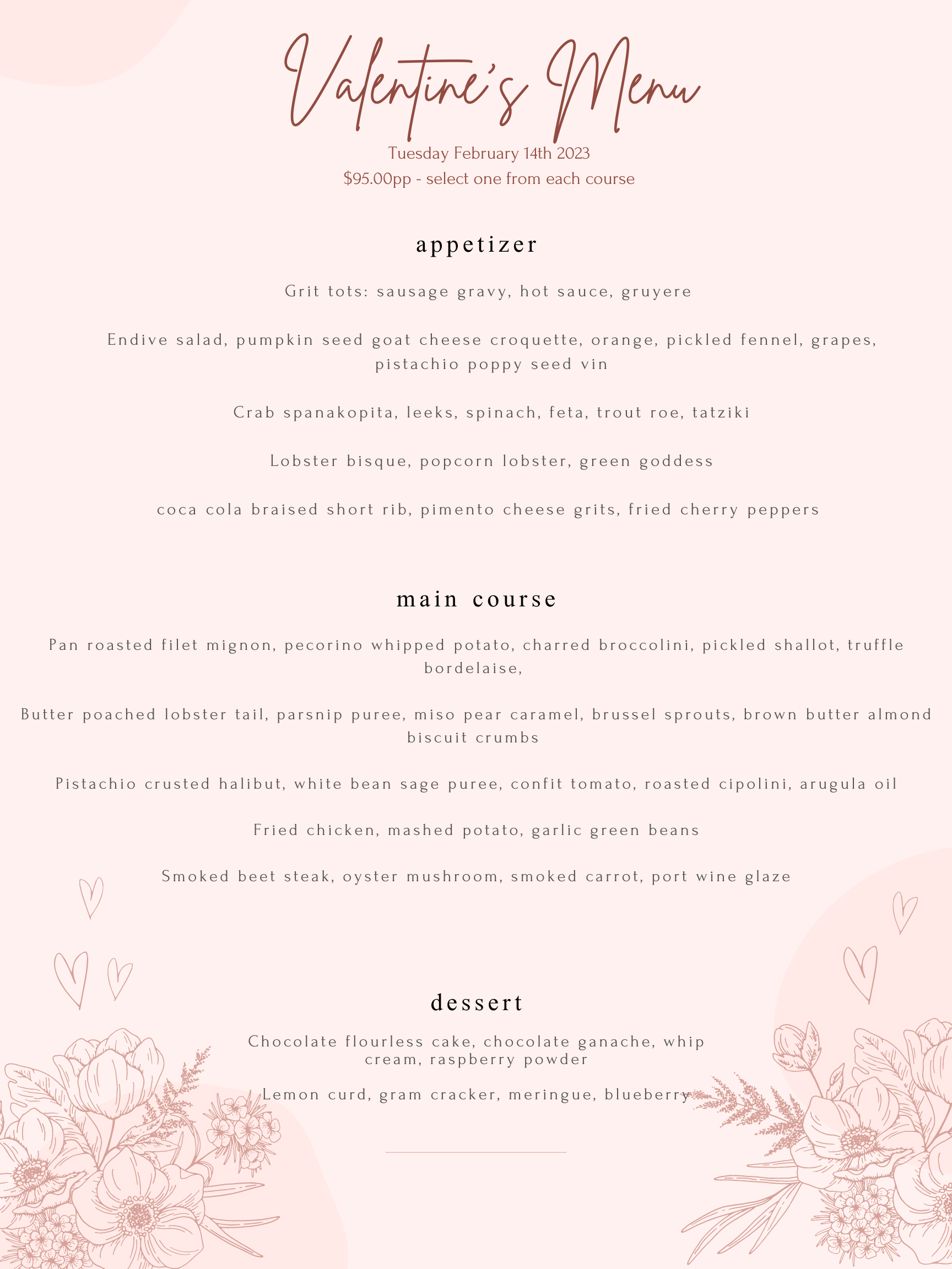 Menus | The Nest in Schenectady, NY