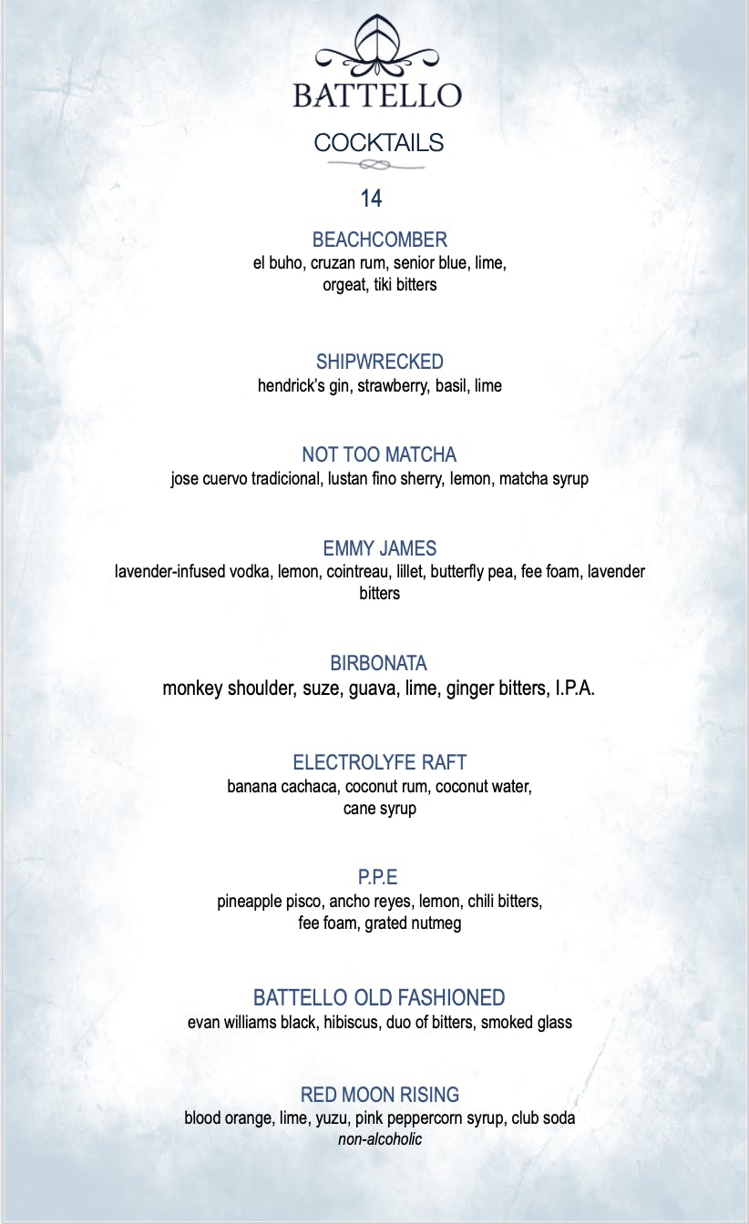 Menu | Battello