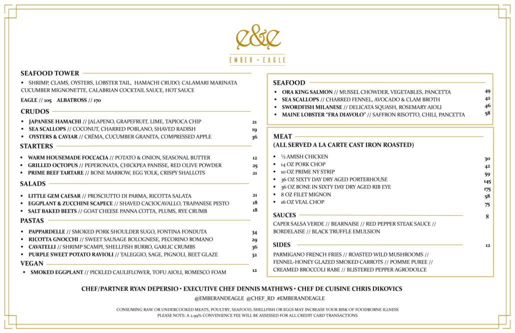 Menus | Ember & Eagle