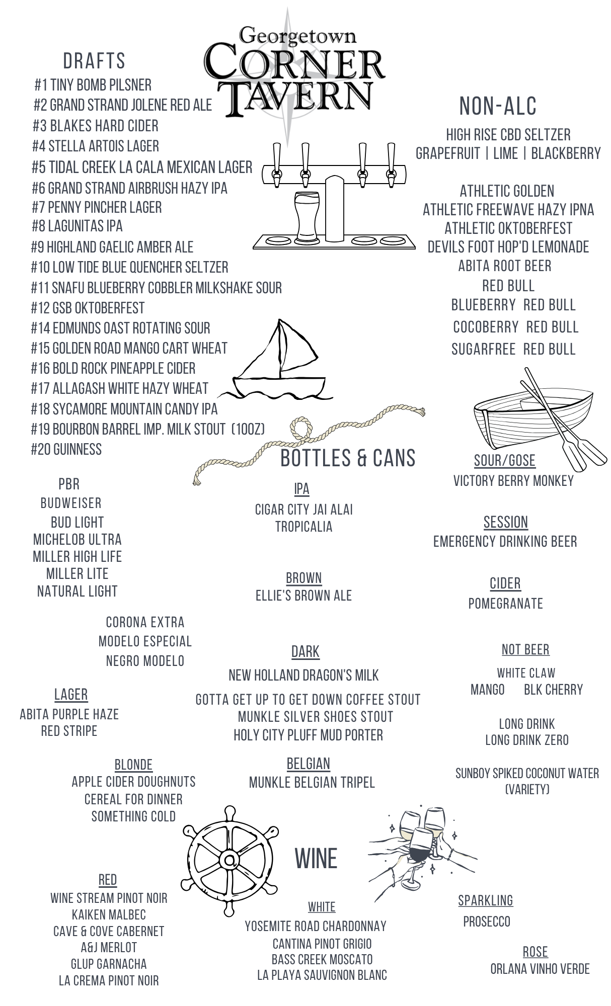Menus | The Corner Tavern in GA
