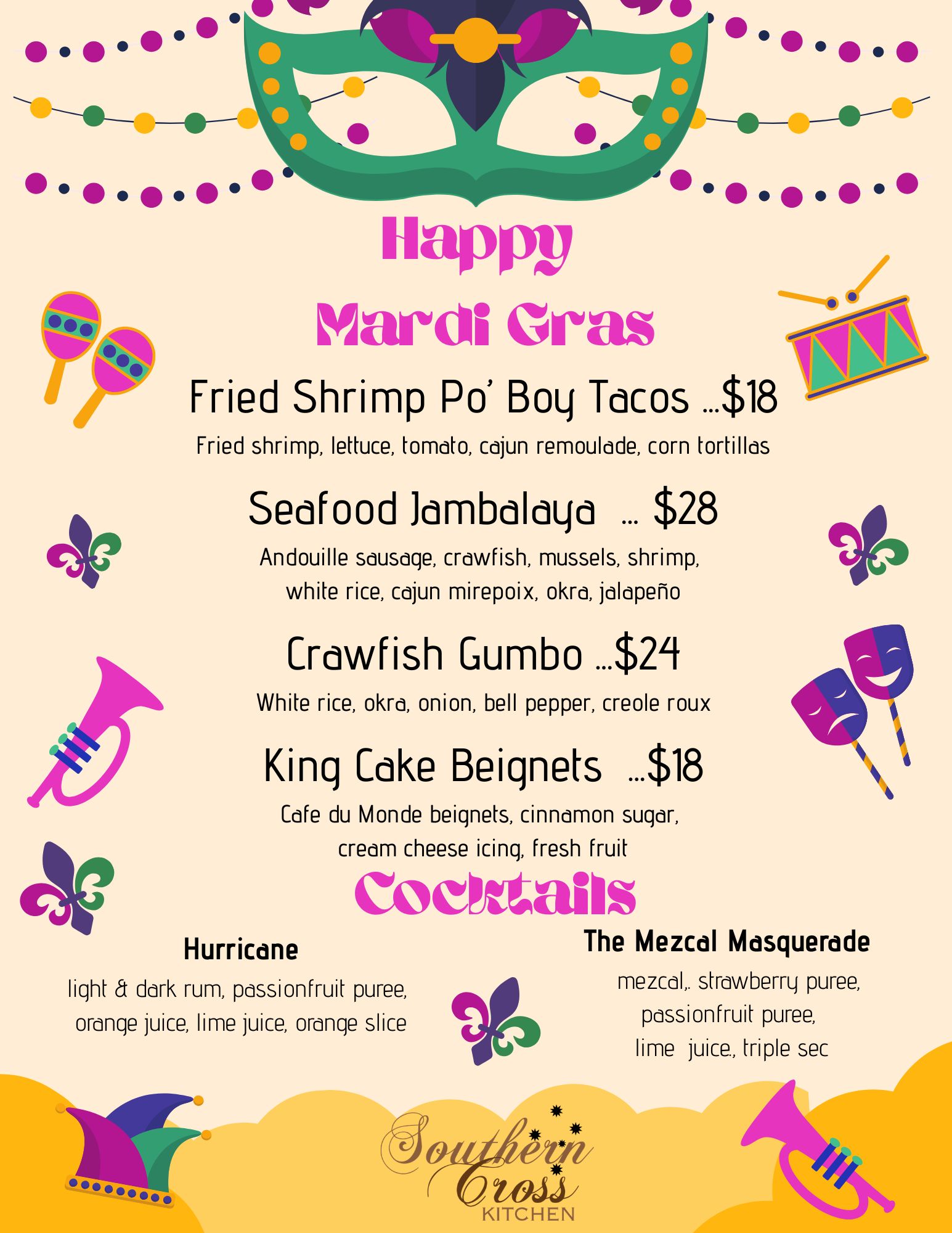 Mardi Gras at SCK | Southern Cross Kitchen | Comfort Food Restaurant in ...