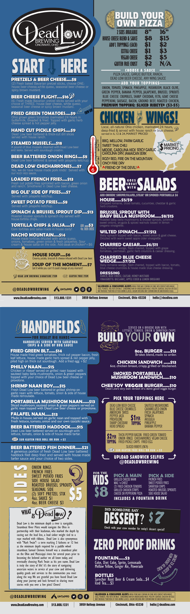 Menus | Dead Low Brewing in Cincinnati, OH
