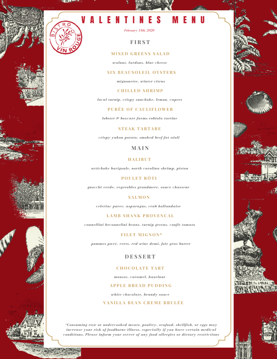 Menus | Vin Rouge in Durham, NC