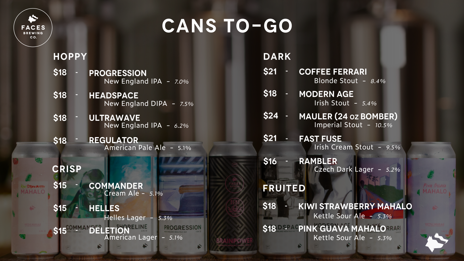 Dinner | Faces Brewing Co. | Brewery & Restaurant in Malden, MA